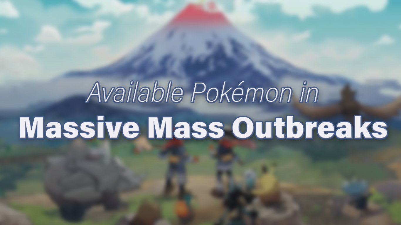 Pokémon in Massive Mass Outbreaks Including Multibattle Information
